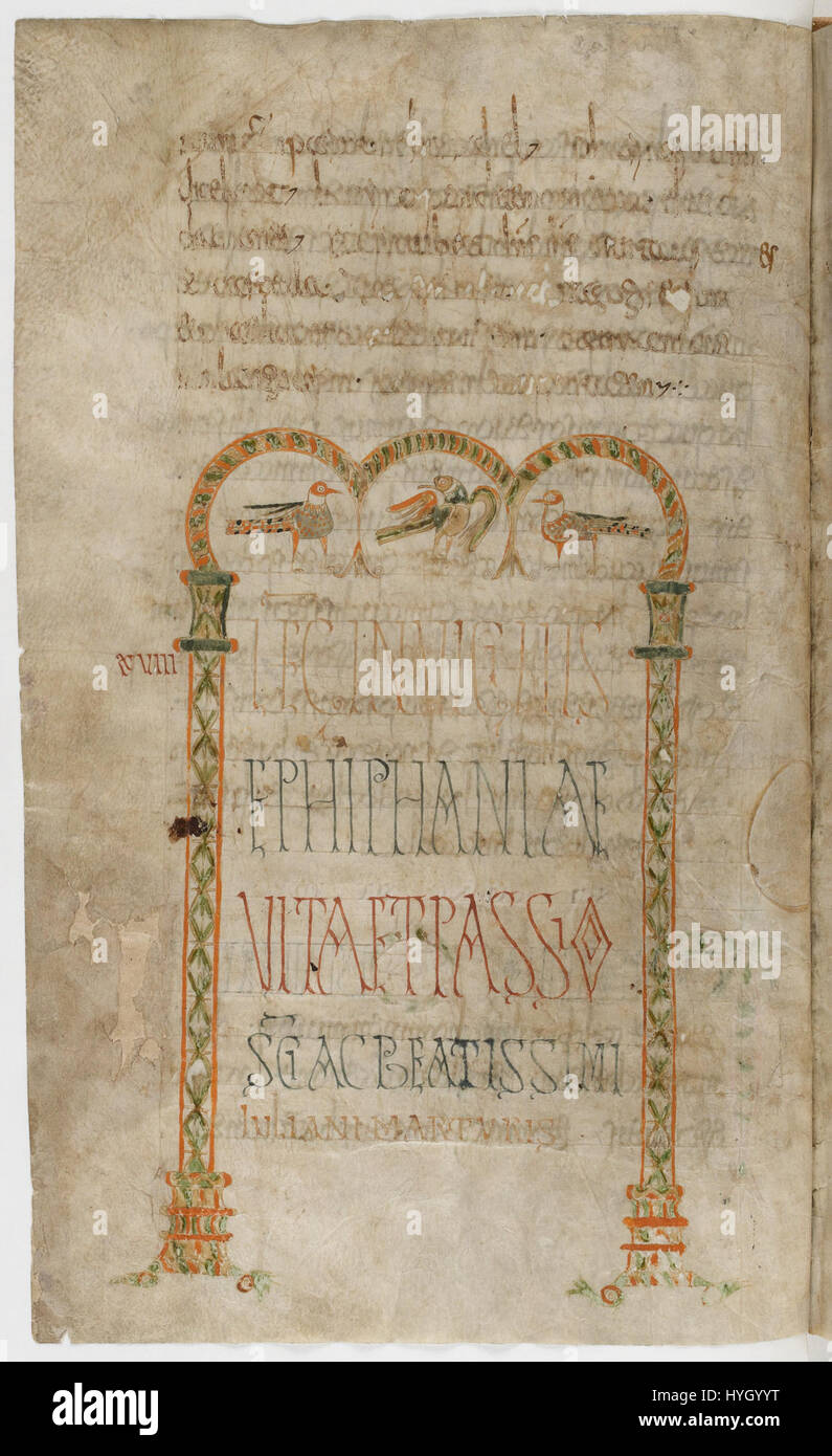 The 'Lectionnaire Luxeuil 32v' is a page from an illuminated manuscript ...