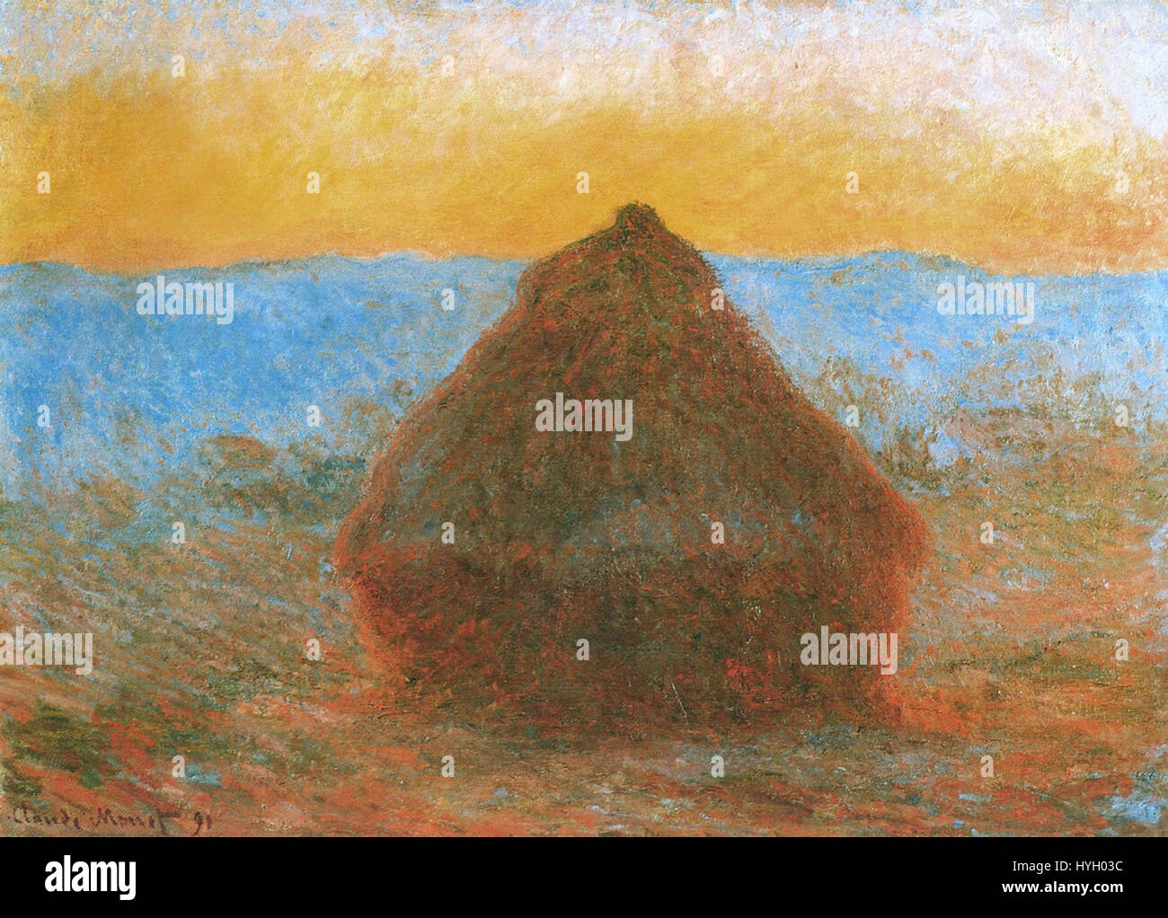 Claude Monet's 'Grainstack' (1891) is part of his renowned series of ...