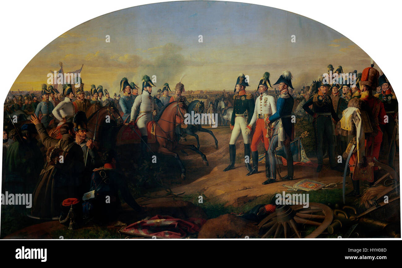 HGM Krafft's 'Sigesmeldung bei Leipzig 1813' depicts a historical scene ...