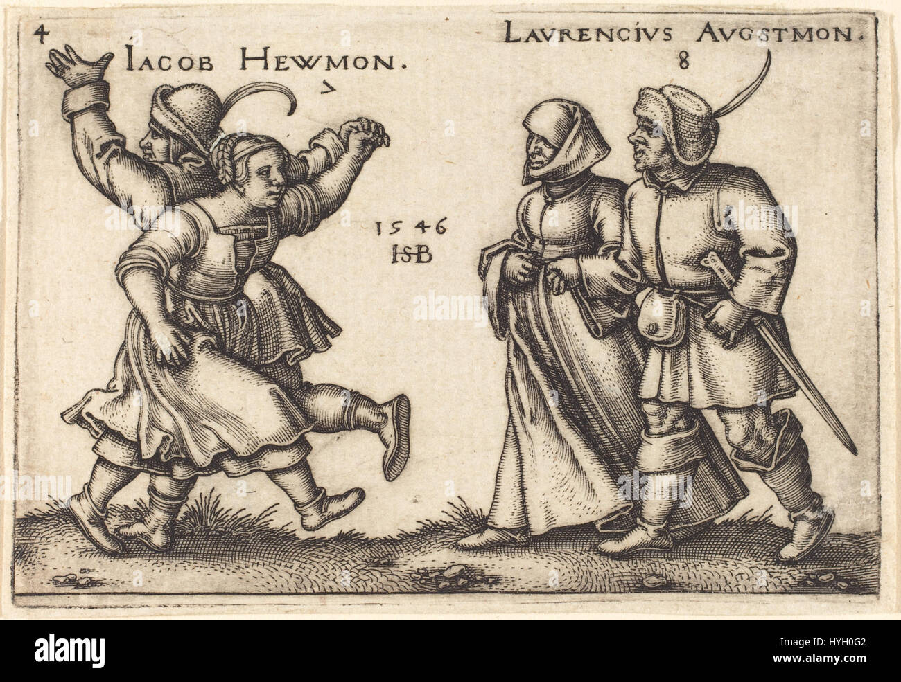 Sebald Beham's 'Juli und August' from the 16th century presents the two ...