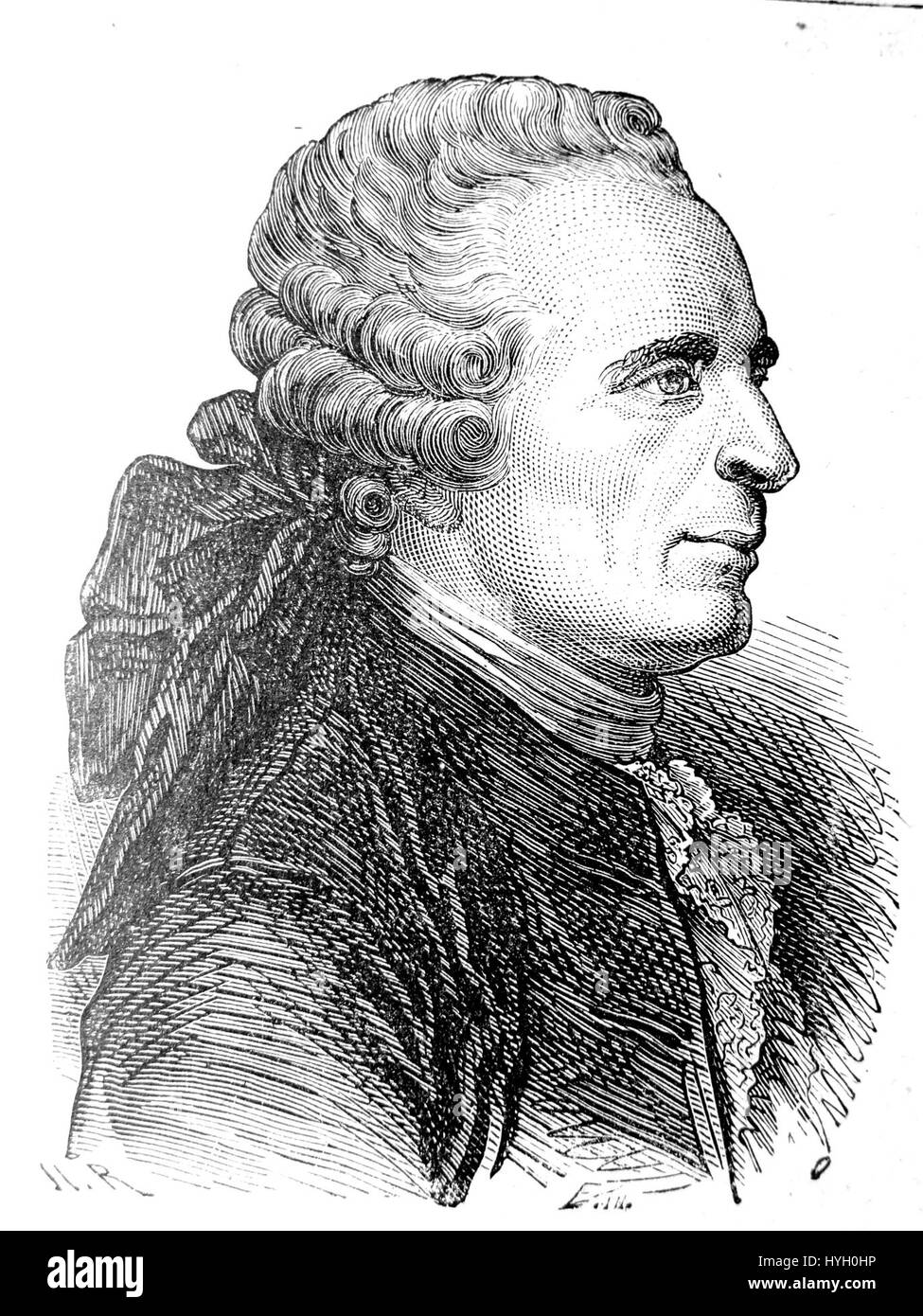 A historical portrait of Jean le Rond d'Alembert (1717–1783), a French ...