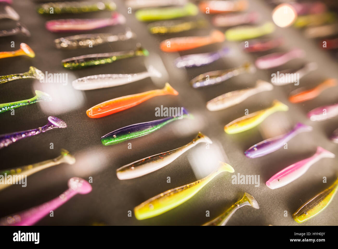 Close up shot of many jelly fishing lures Stock Photo - Alamy
