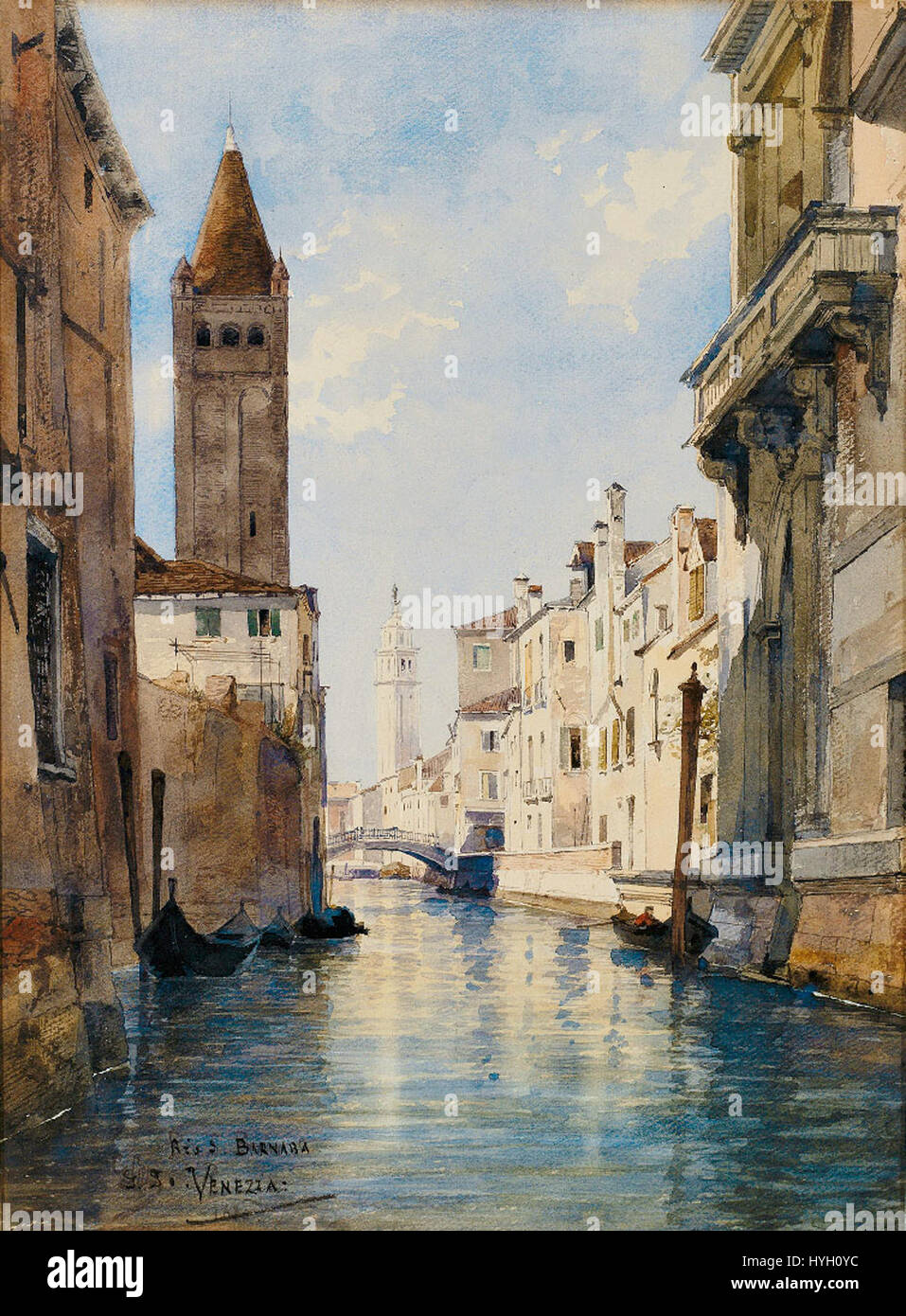 'Venedig Rio San Barnaba' by Johann Gottfried Steffan depicts a ...