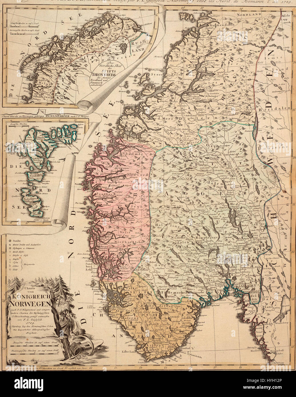 'Gussefeldts kart over Norge' is a historical map detailing Norway's ...
