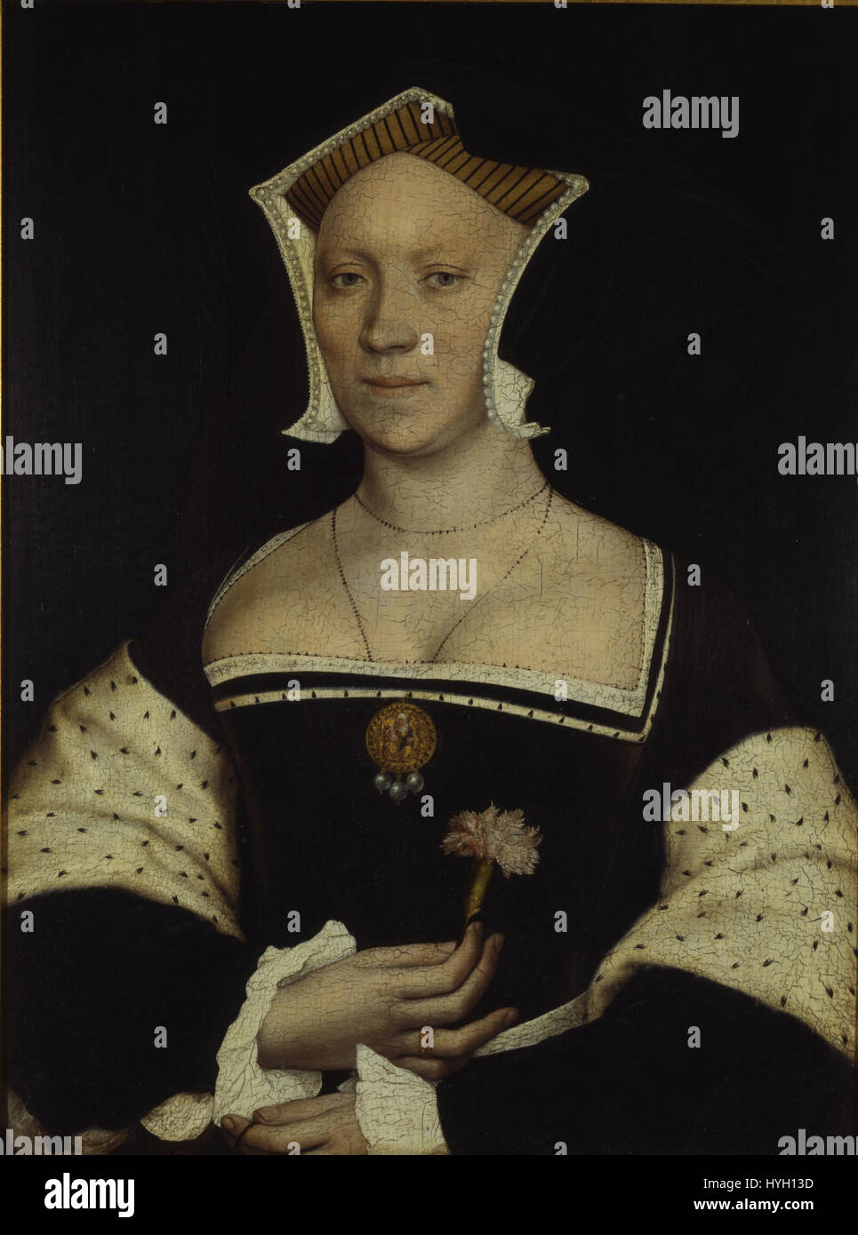 The portrait of Elizabeth Vaux, attributed to Hans Holbein the Younger ...