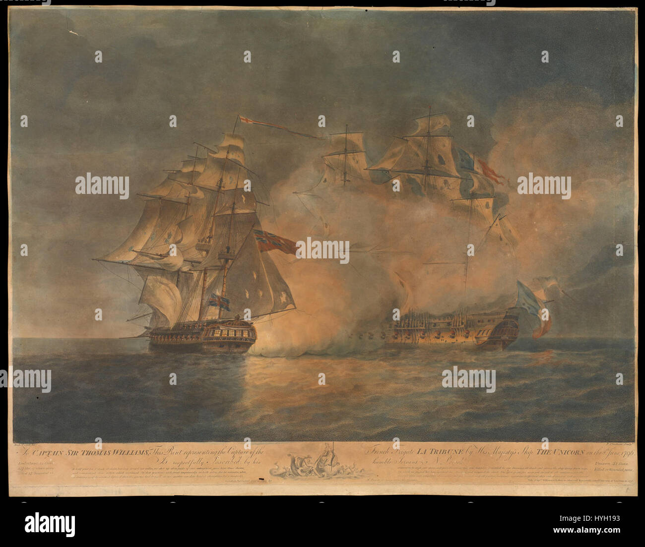Capture of the french frigate pocock hi-res stock photography and ...