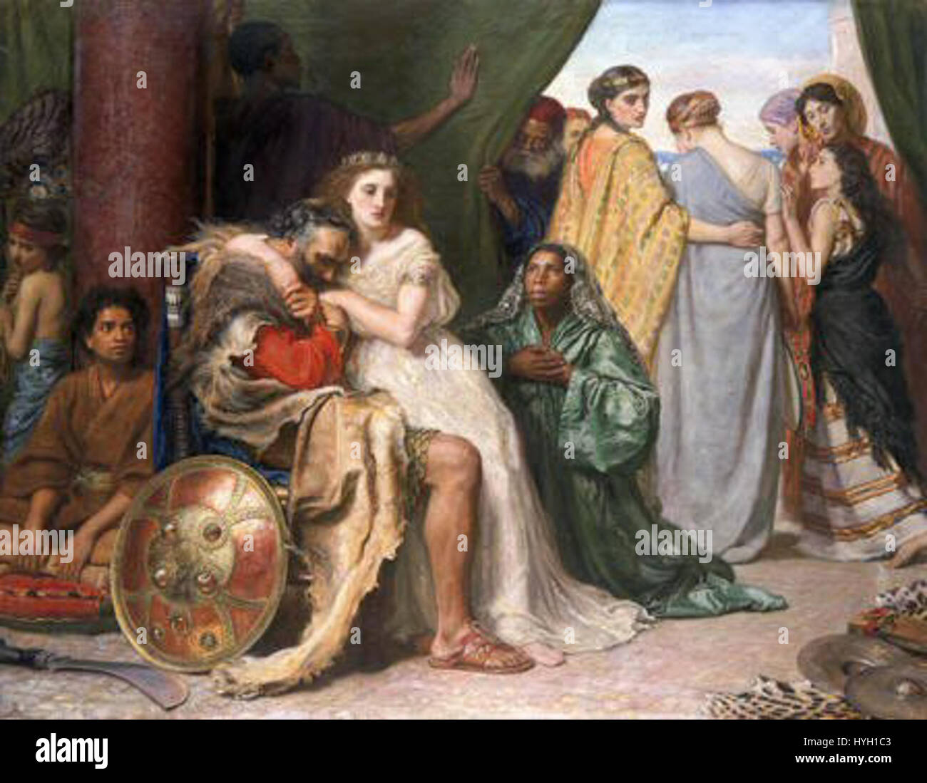 This artwork depicts the biblical story of Jephtha, focusing on the ...