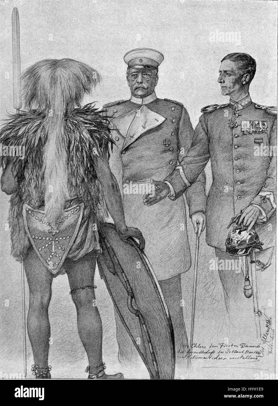 This artwork likely portrays two prominent historical figures, Otto von ...
