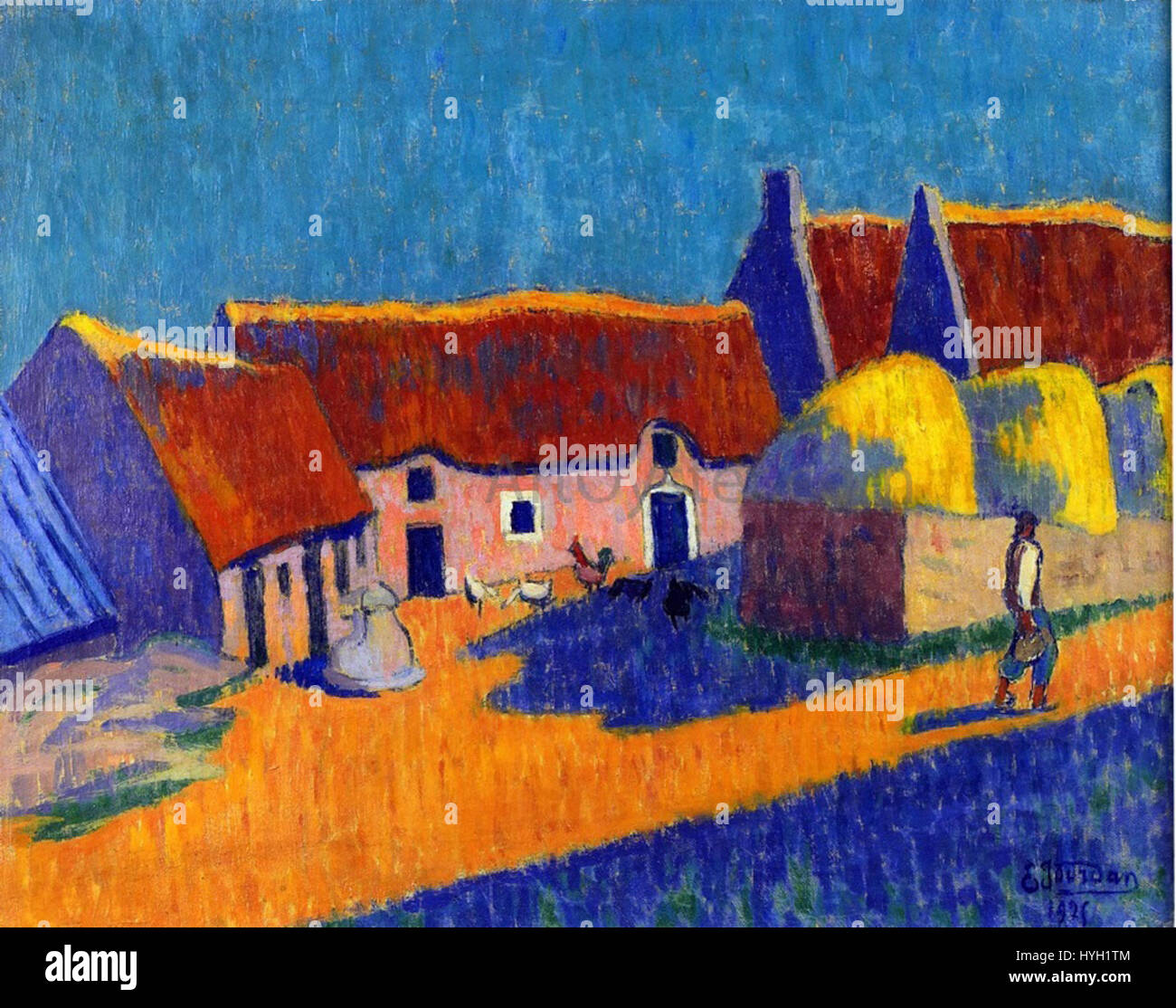 ‘Jourdan Breton Village’ by an unknown artist captures a rural French ...