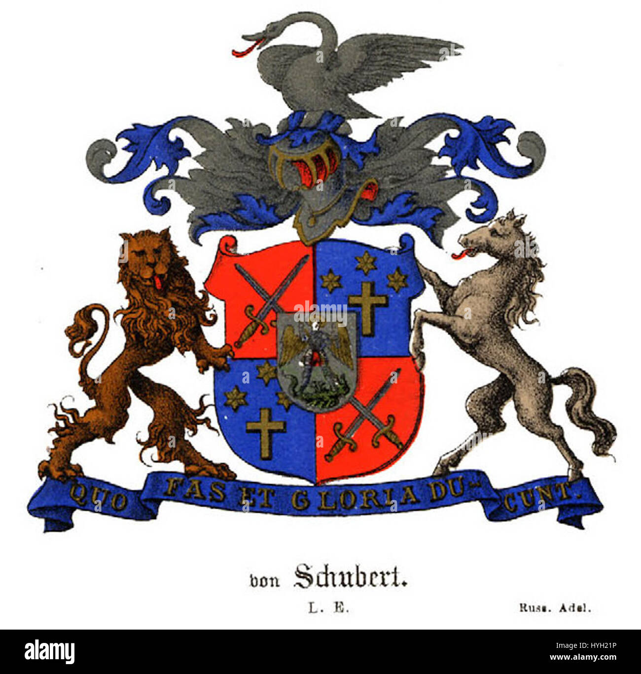 This artwork features the Coat of Arms (CoA) of Franz Schubert, the ...