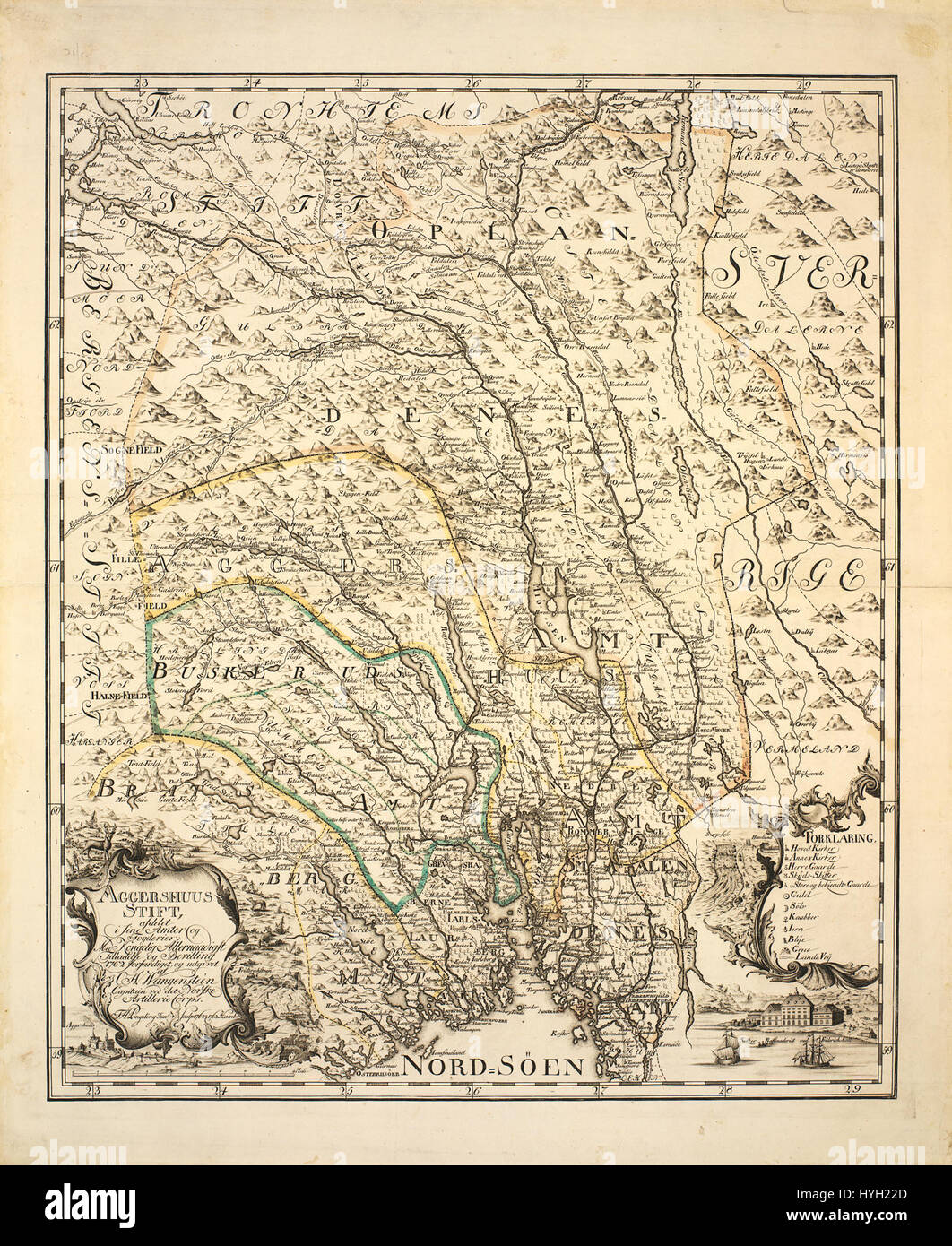 This map of Akershus Stift, created during the late medieval period ...