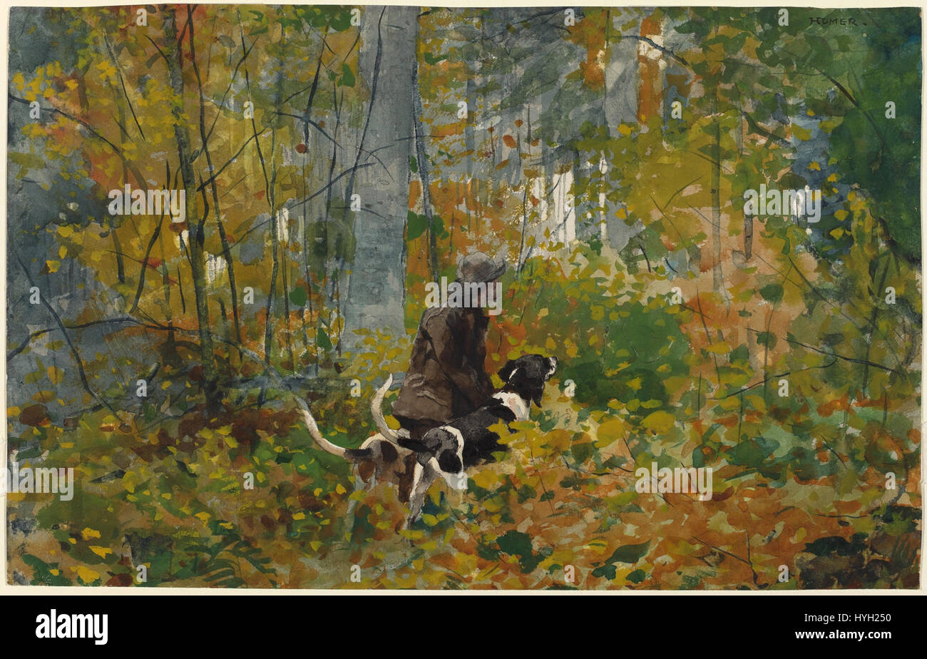 An 1892 painting by Winslow Homer, titled *On the Trail*, which depicts ...