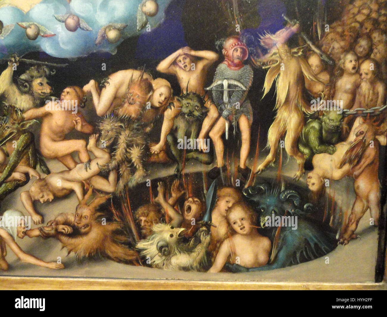 This detail from *The Last Judgement* by Lucas Cranach the Elder, painted around 1525-1530 ...