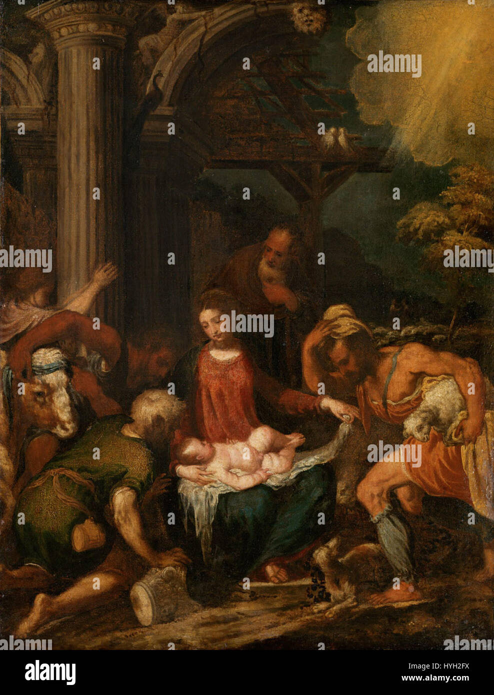 Andrea Schiavone's 'Adoration of the Shepherds' depicts the biblical ...