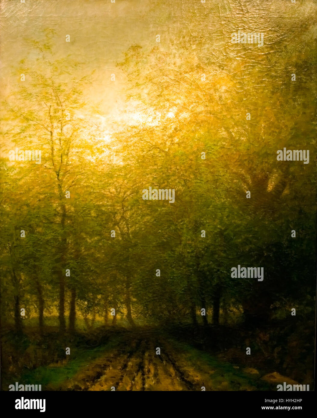 'Road in the Depth of the Forest' depicts a serene, secluded path ...