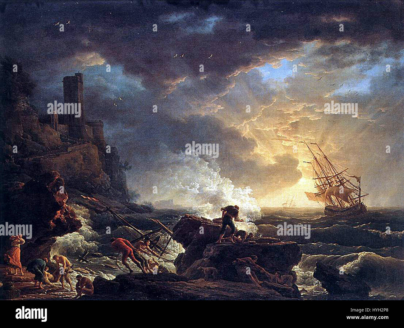18th century ship and storm hi-res stock photography and images - Alamy