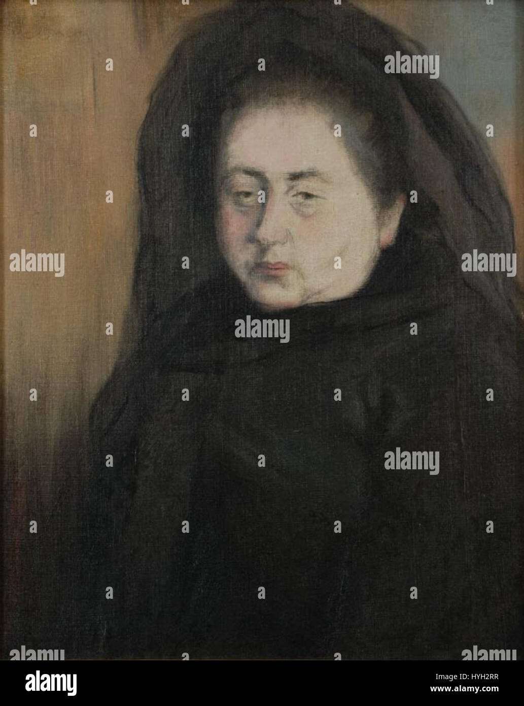 Rippl's 'Veiled Lady' is a portrait that presents a woman draped in a ...