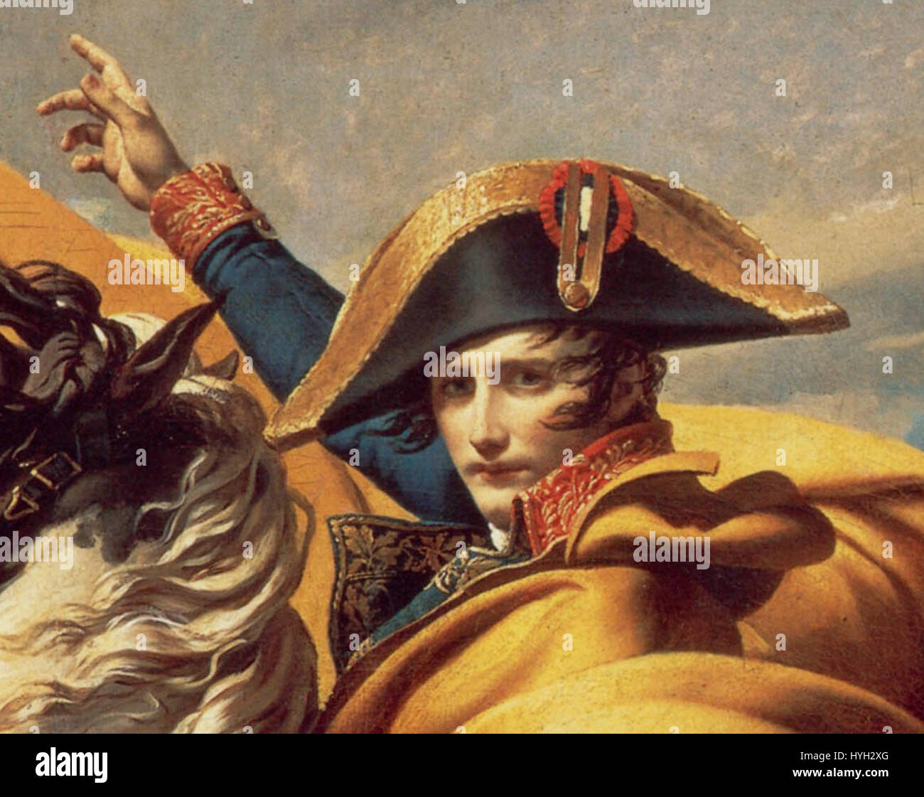 A detailed view of 'Napoleon at the Alps,' which illustrates Napoleon ...