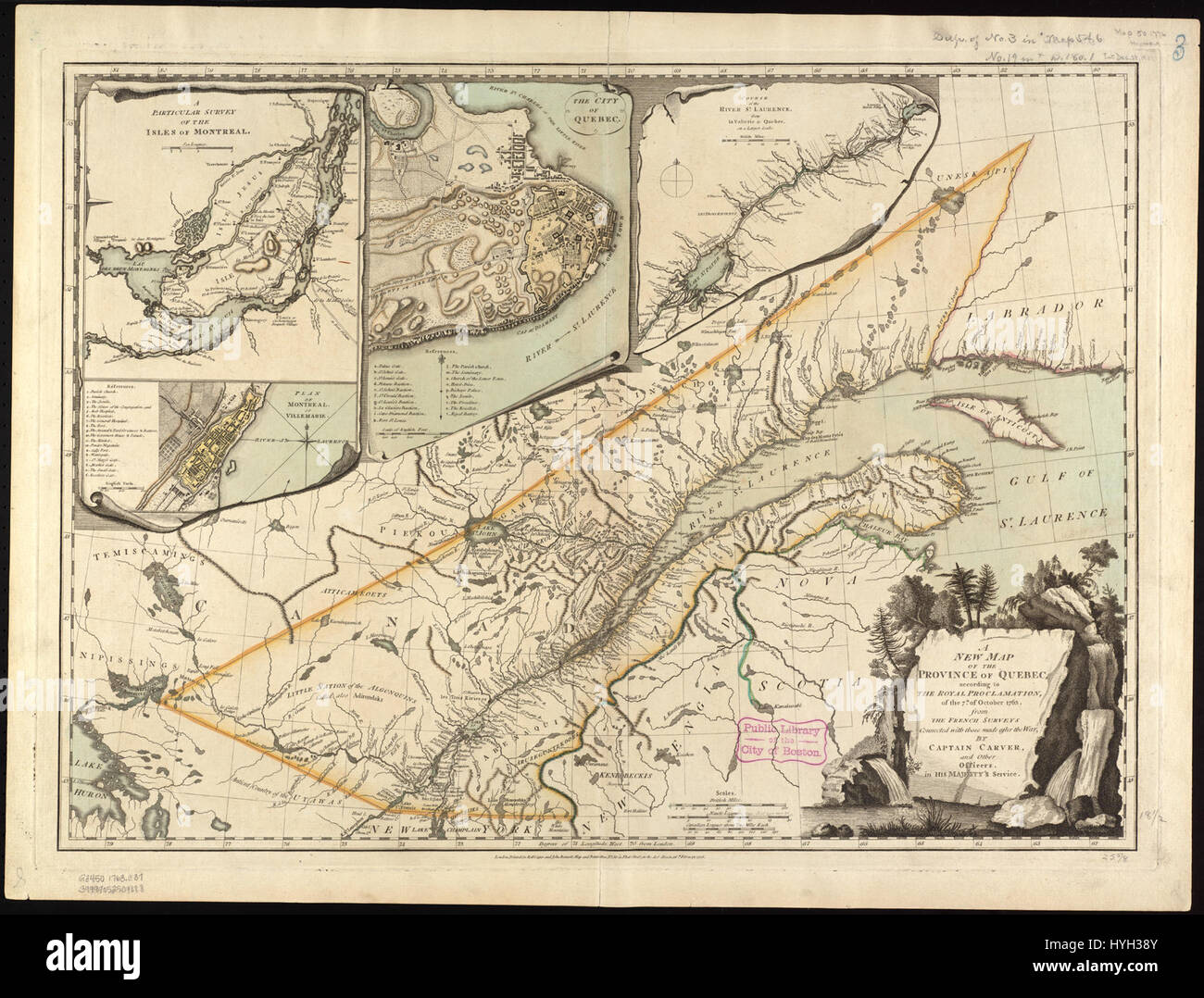 A new map of the Province of Quebec (7537872682 Stock Photo - Alamy