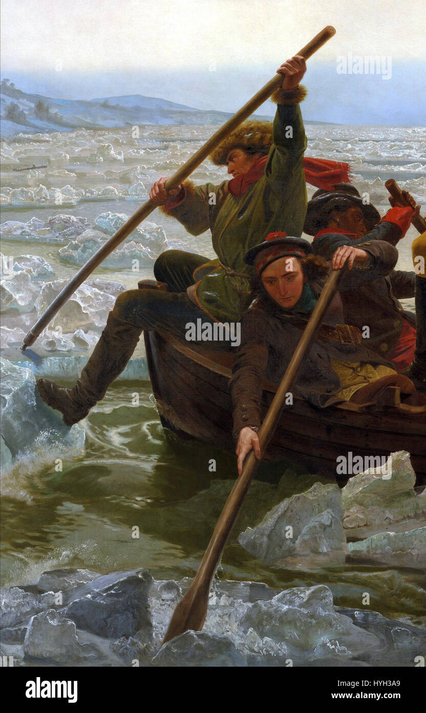 Emanuel Leutze's famous painting 'Washington Crossing the Delaware ...