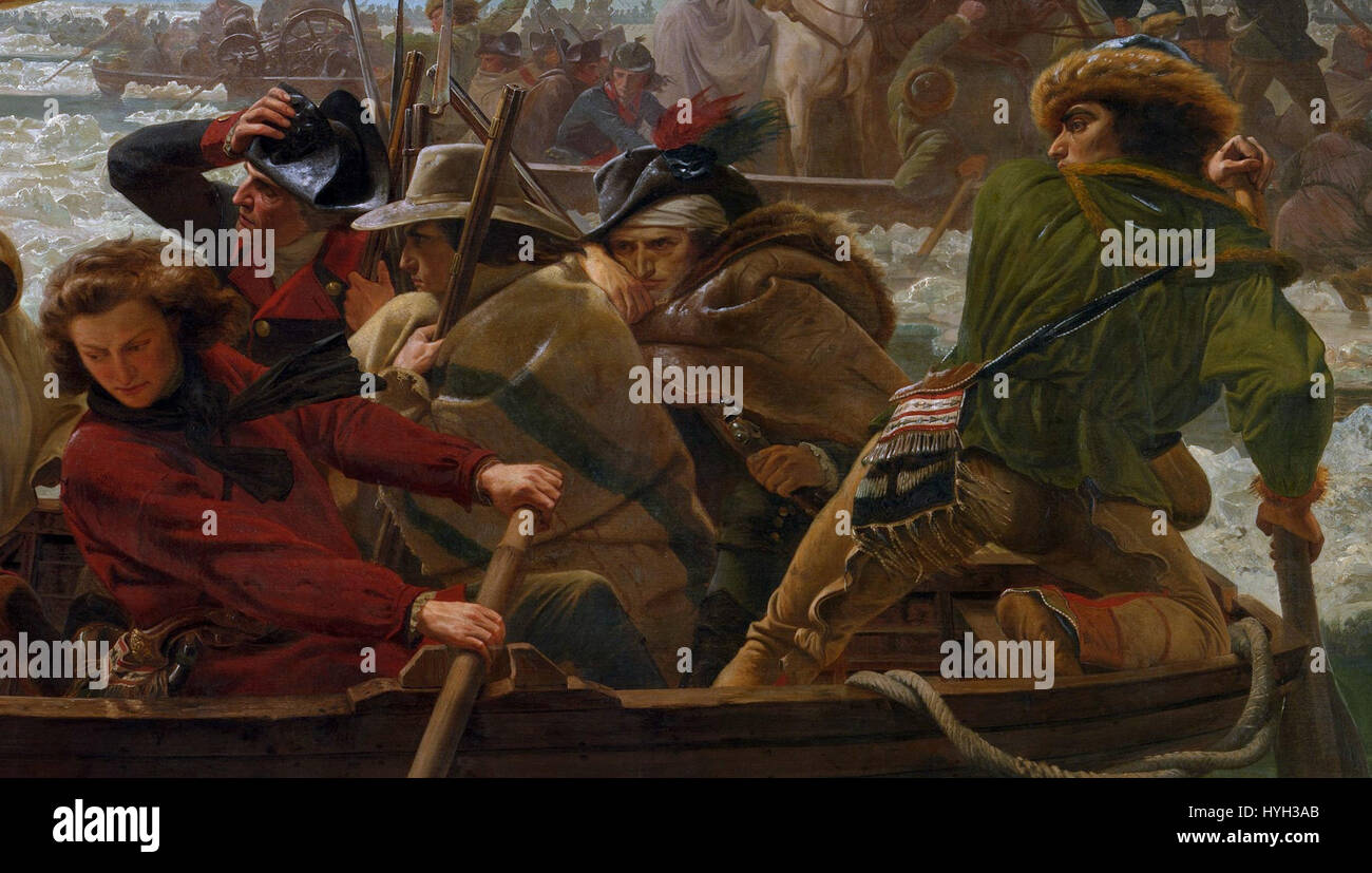 'Washington Crossing the Delaware' by Emanuel Leutze (1851) depicts ...