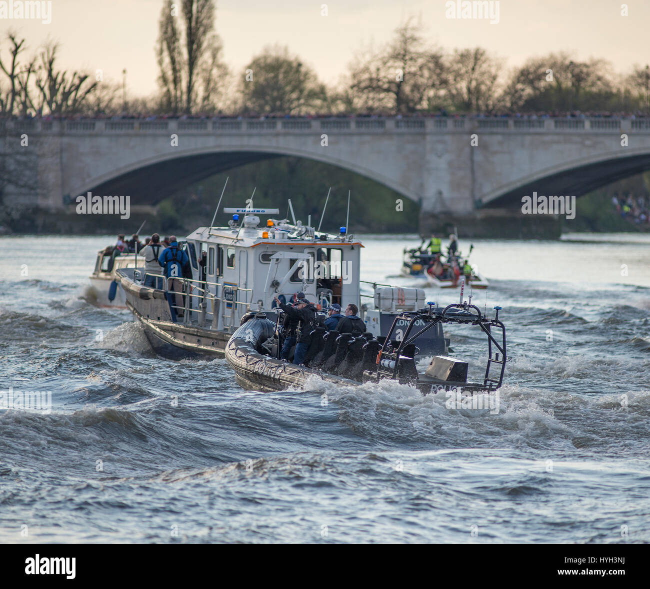 Chase boats follow the race teams towards finish of the 163rd Cancer ...