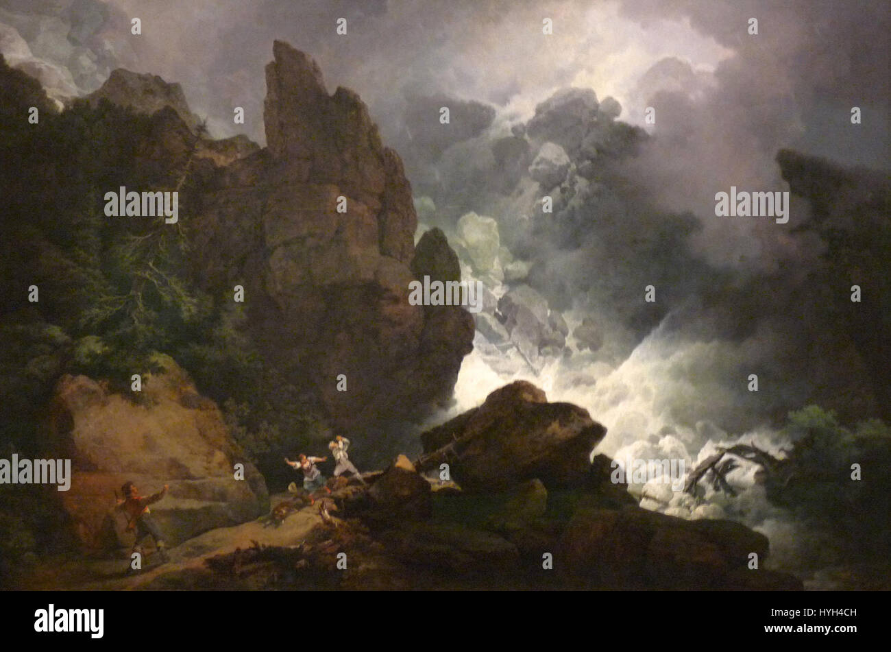 An avalanche in the alps painting hi-res stock photography and images ...