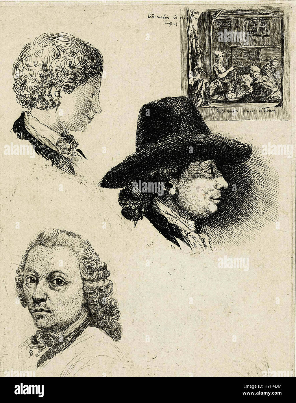 A study sheet with portraits of Louis Bernard Coclers and his family ...