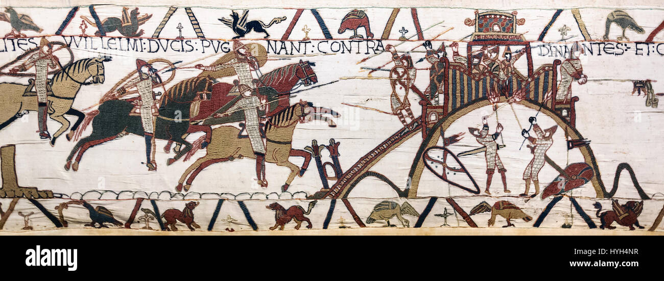 Scene 19 of the Bayeux Tapestry depicts the town of Dinan during the ...