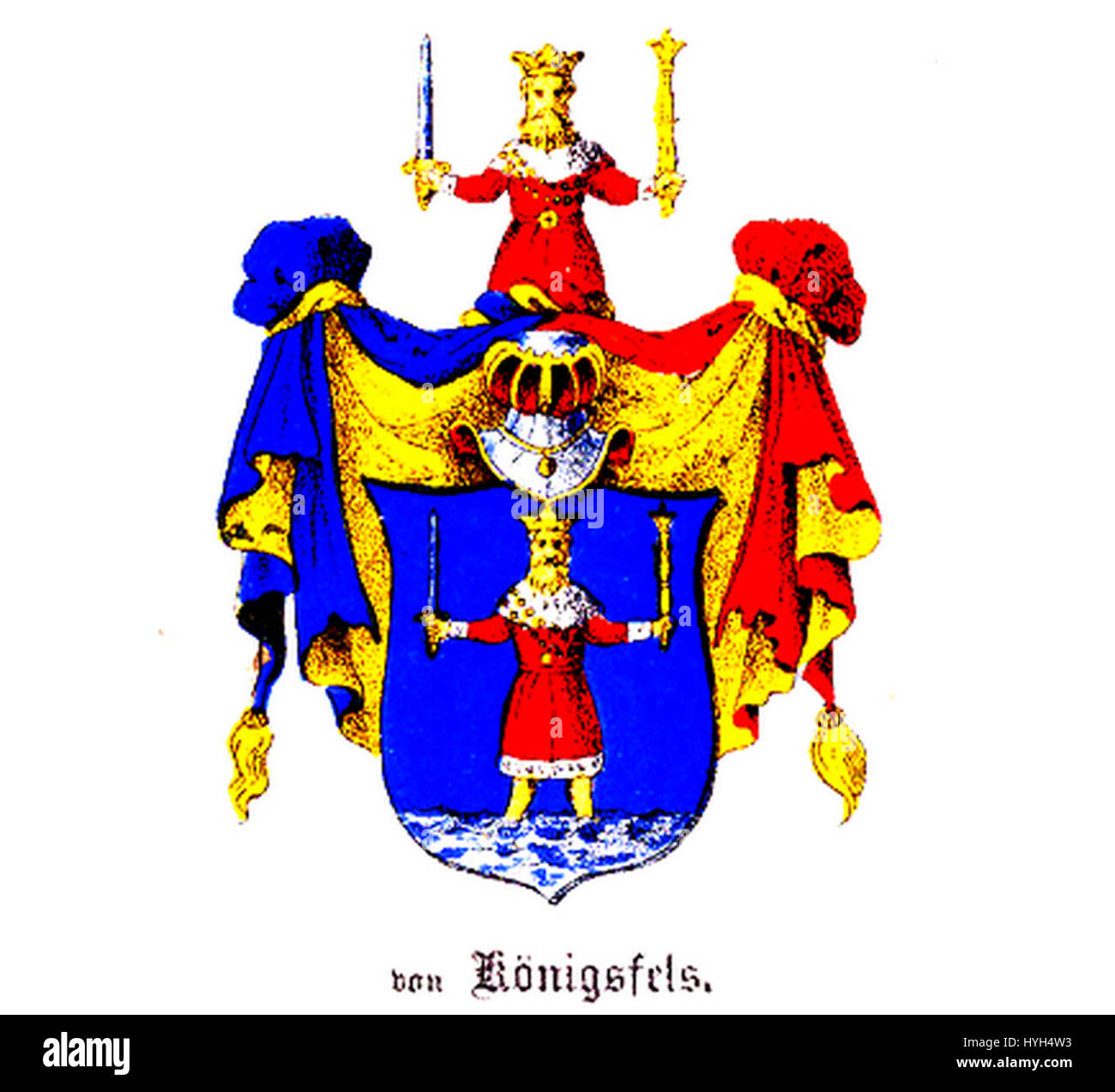 The Koenigsfels CoA (Coat of Arms) represents the noble lineage and ...