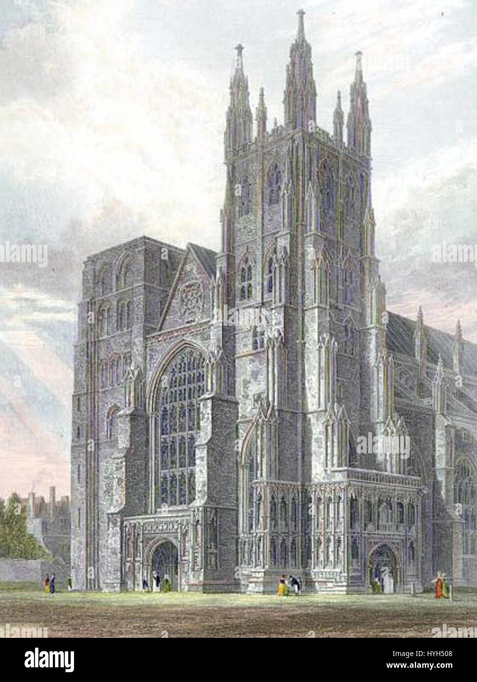 Engraving of the canterbury cathedral hi-res stock photography and ...
