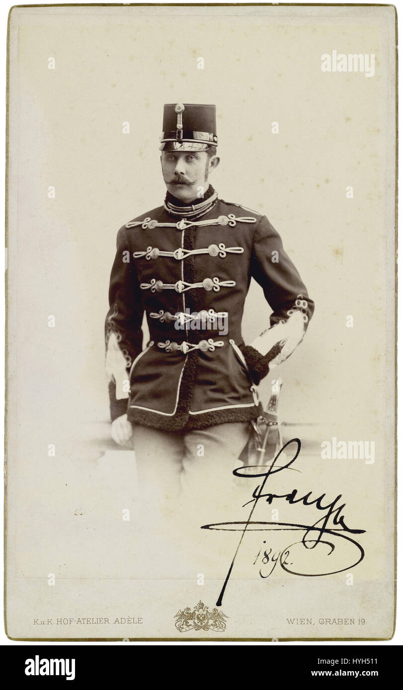 This photograph of Franz Ferdinand, taken in 1892, features the ...