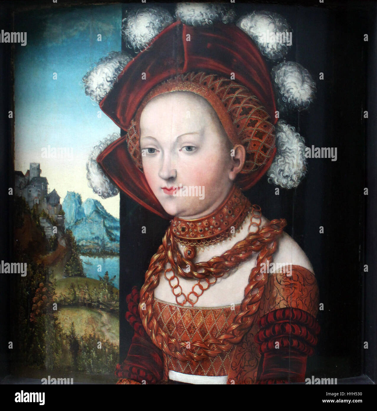 This 1530 portrait by Lucas Cranach the Elder depicts a noblewoman ...