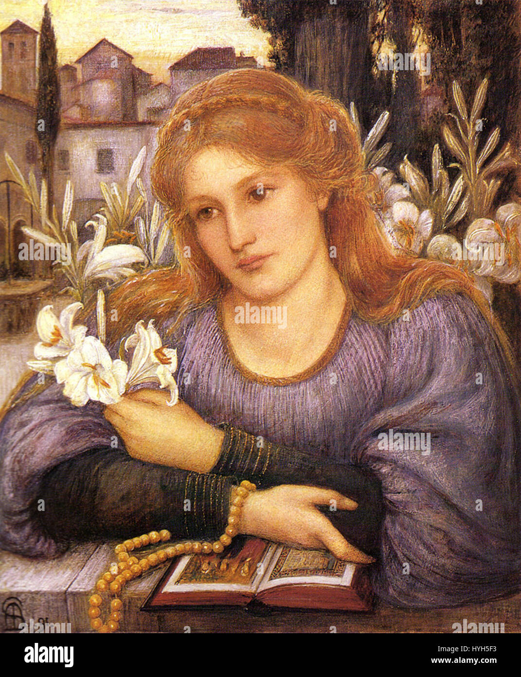 Marie Spartali Stillman’s *Convent Lily* (1891) is a Pre-Raphaelite ...