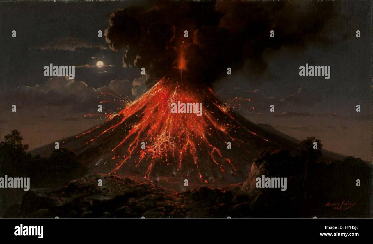 Raden Saleh's painting 'Merapi Volcano, Eruption at Night' (1865 ...