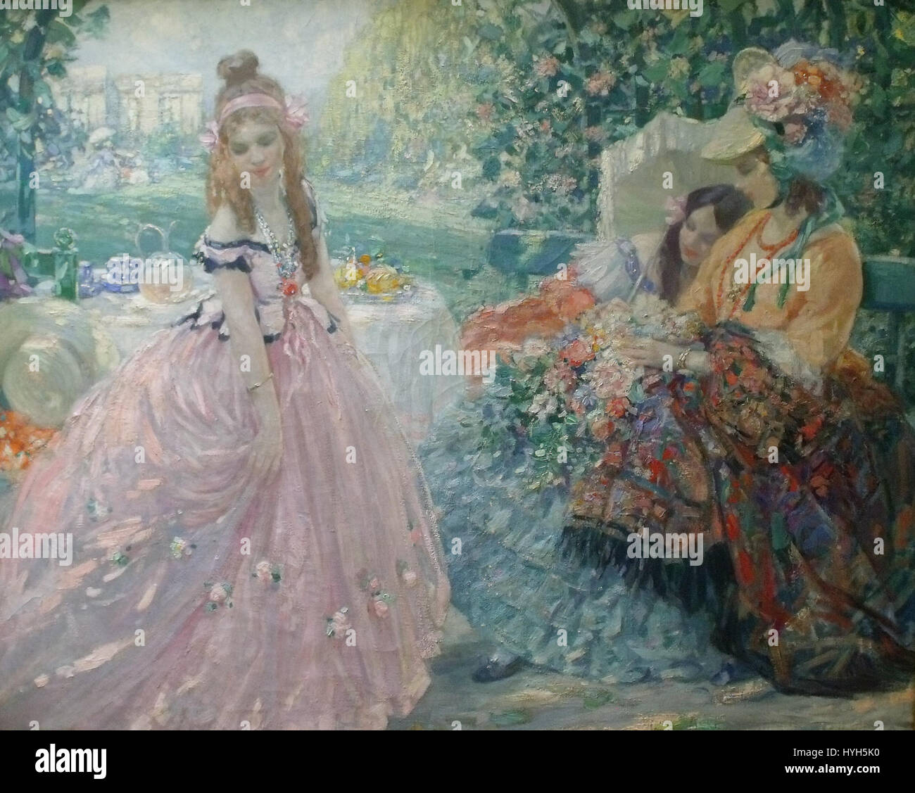 'Mujeres en Primavera' is a painting depicting women in a springtime ...