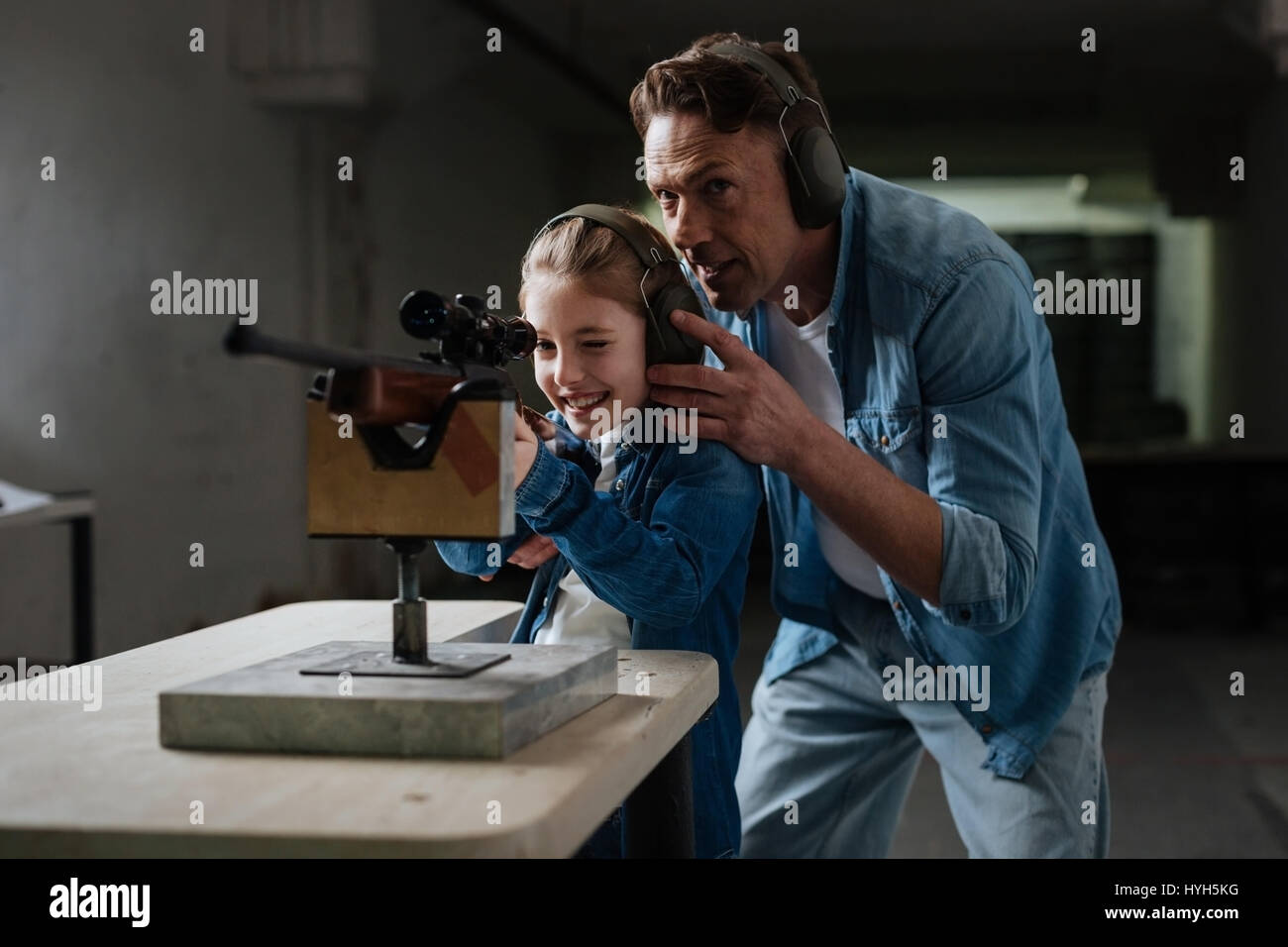 Pleasant supportive father giving advice to his daughter Stock Photo ...
