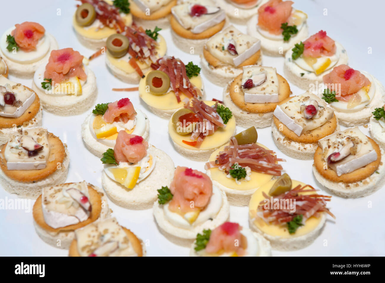 Assorted delicious canapes Stock Photo - Alamy