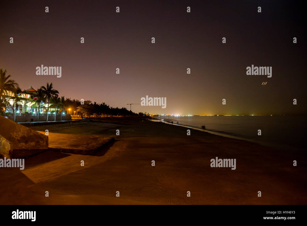 Muscat shoreline view at night Stock Photo - Alamy