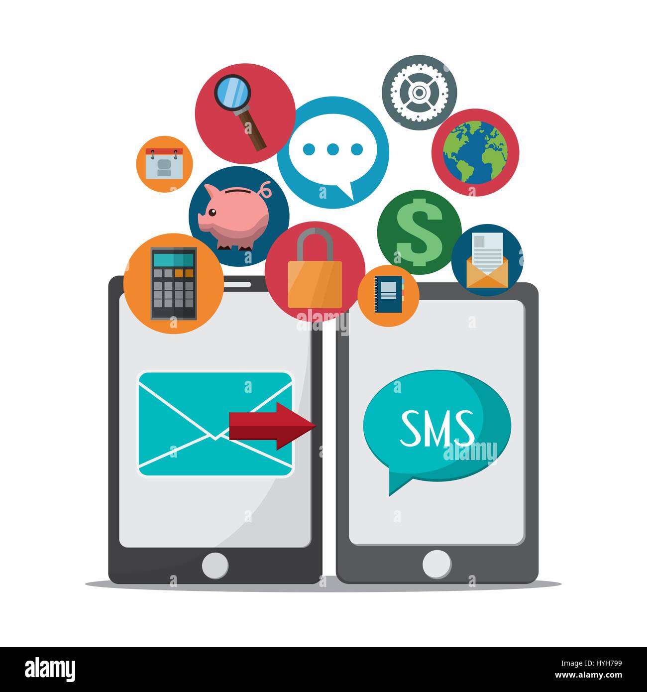 smartphone and icon set design Stock Vector Image & Art - Alamy