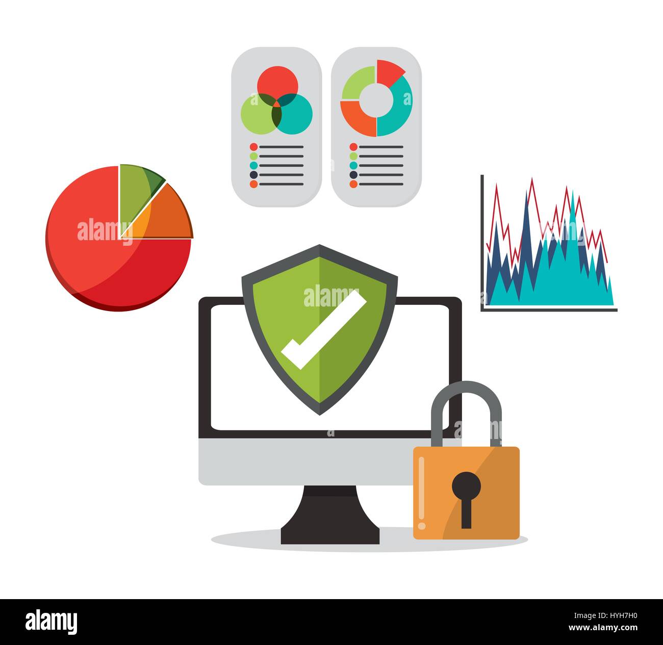 Cyber security with computer design Stock Vector Image & Art - Alamy