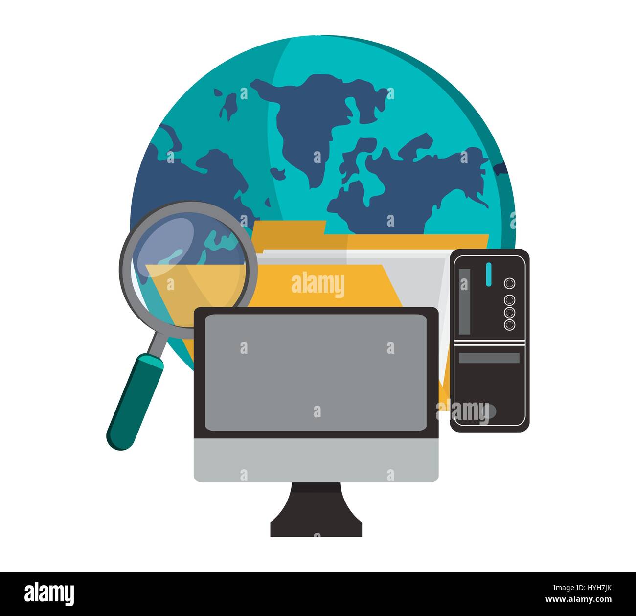 Cyber security with computer design Stock Vector Image & Art - Alamy