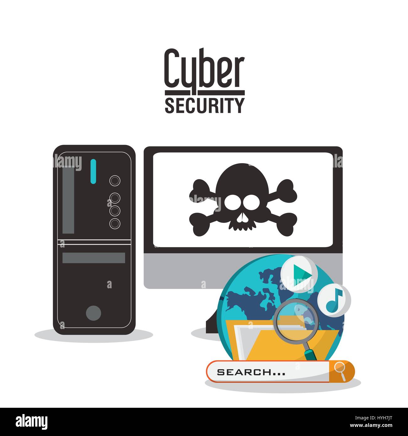 Cyber security with computer design Stock Vector Image & Art - Alamy