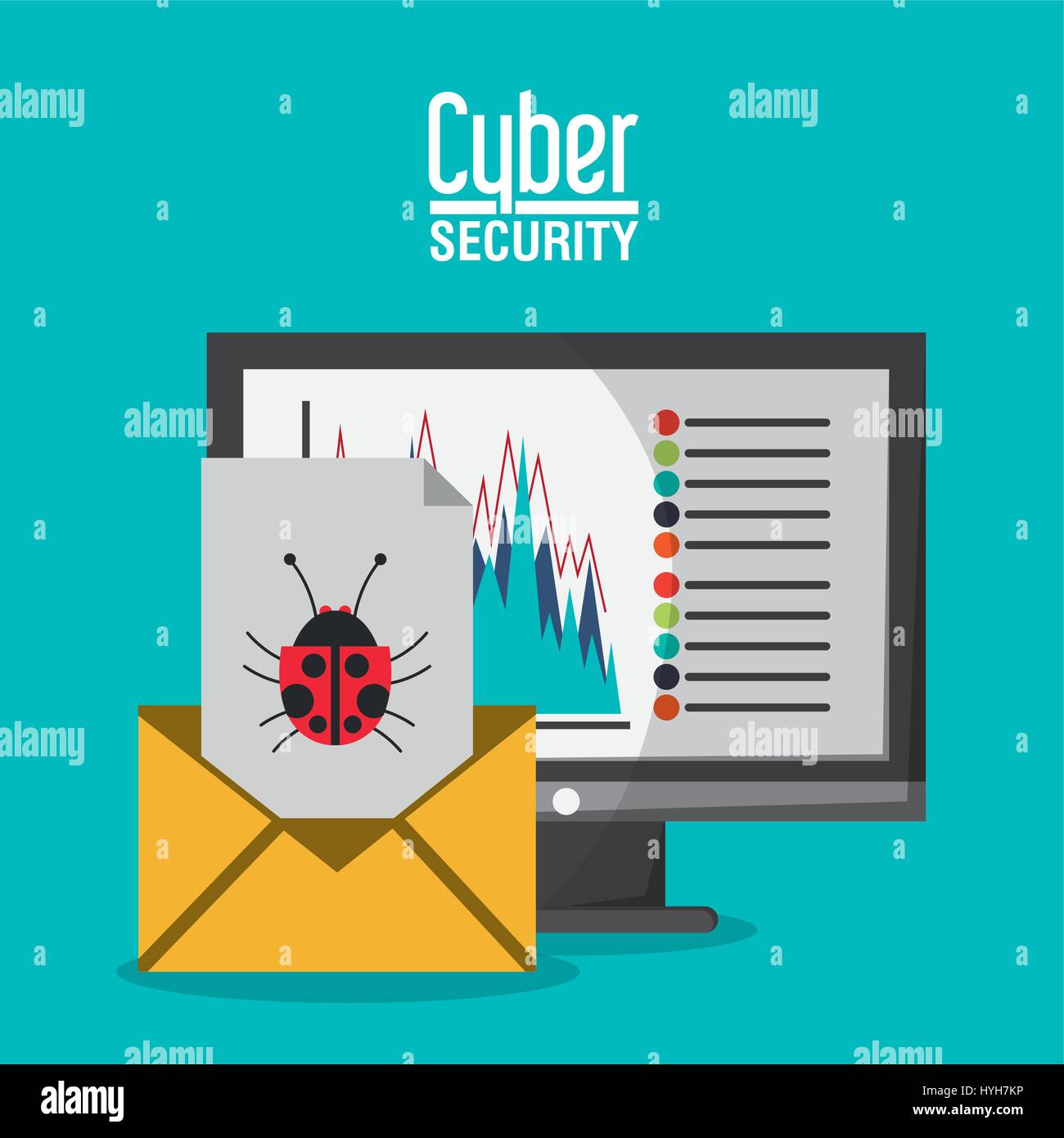 Cyber security with computer design Stock Vector Image & Art - Alamy