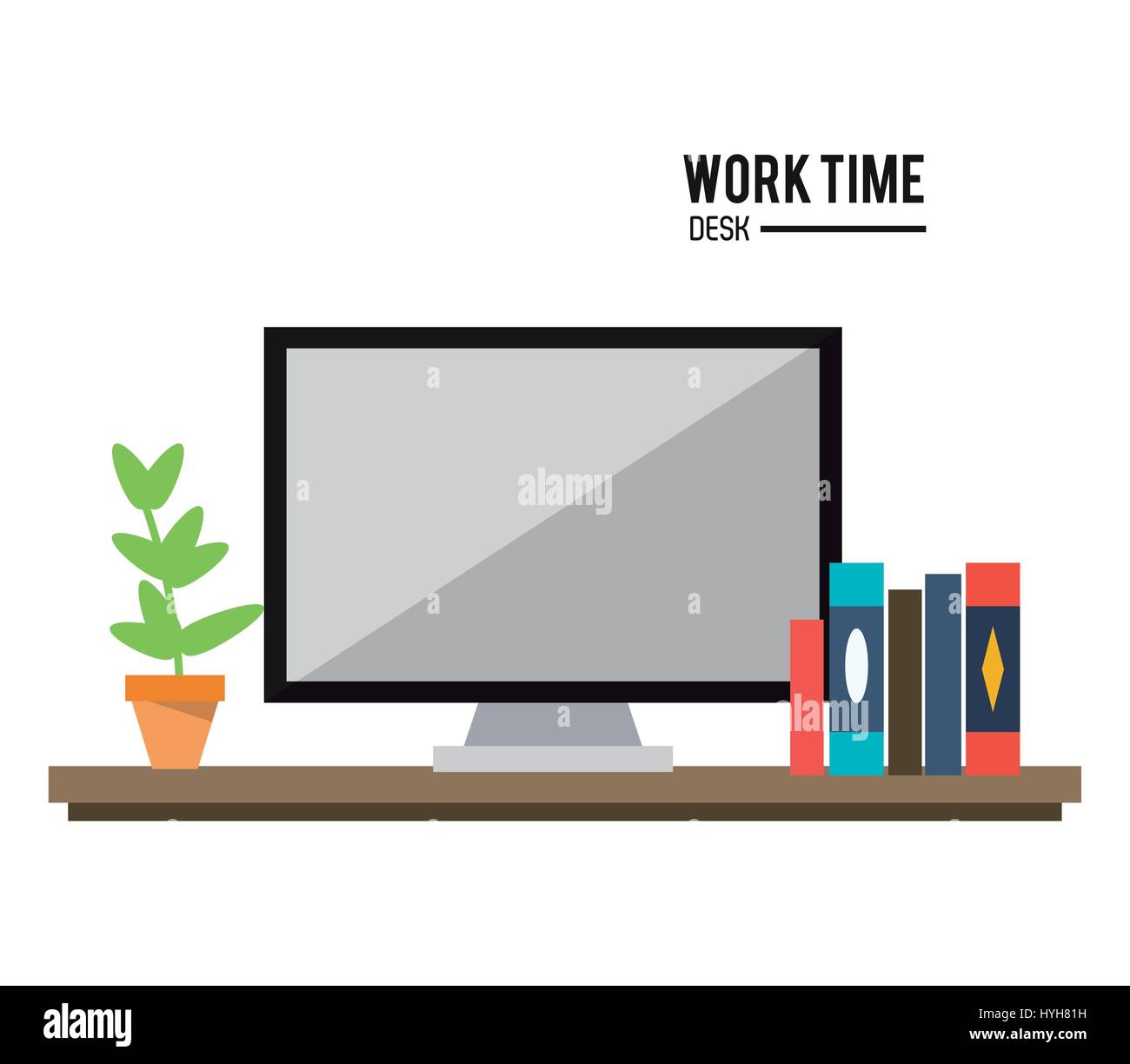 Work time design. Office icon. Colorful illustration Stock Vector Image ...