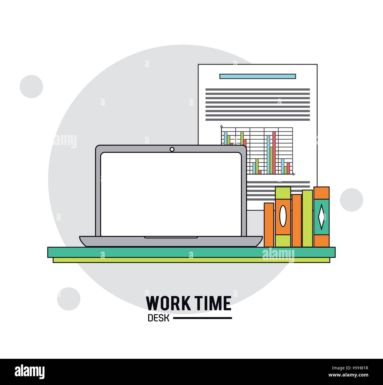 Work time design. Office icon. Colorful illustration Stock Vector Image ...
