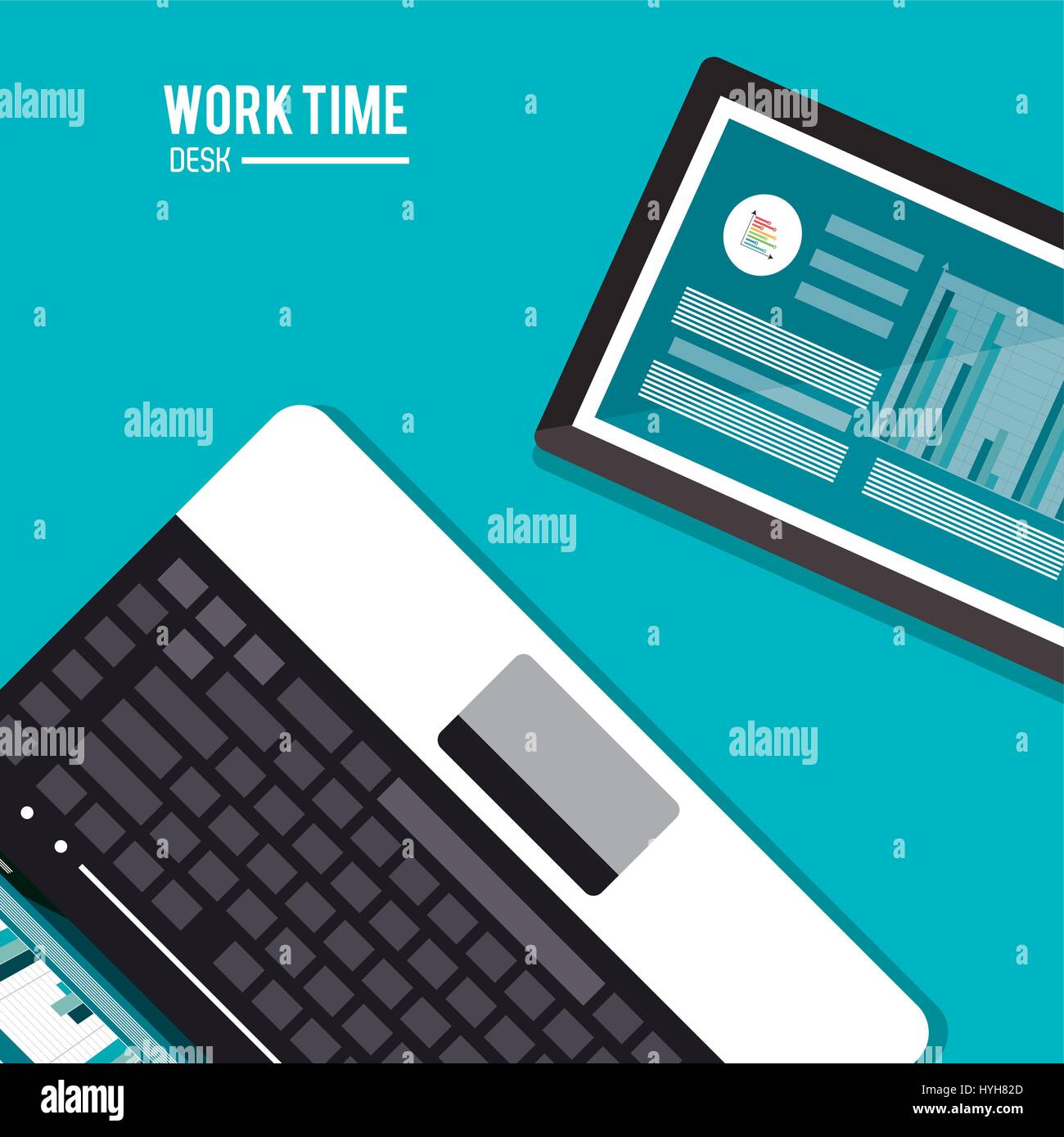 Work time design. Office icon. Colorful illustration Stock Vector Image ...