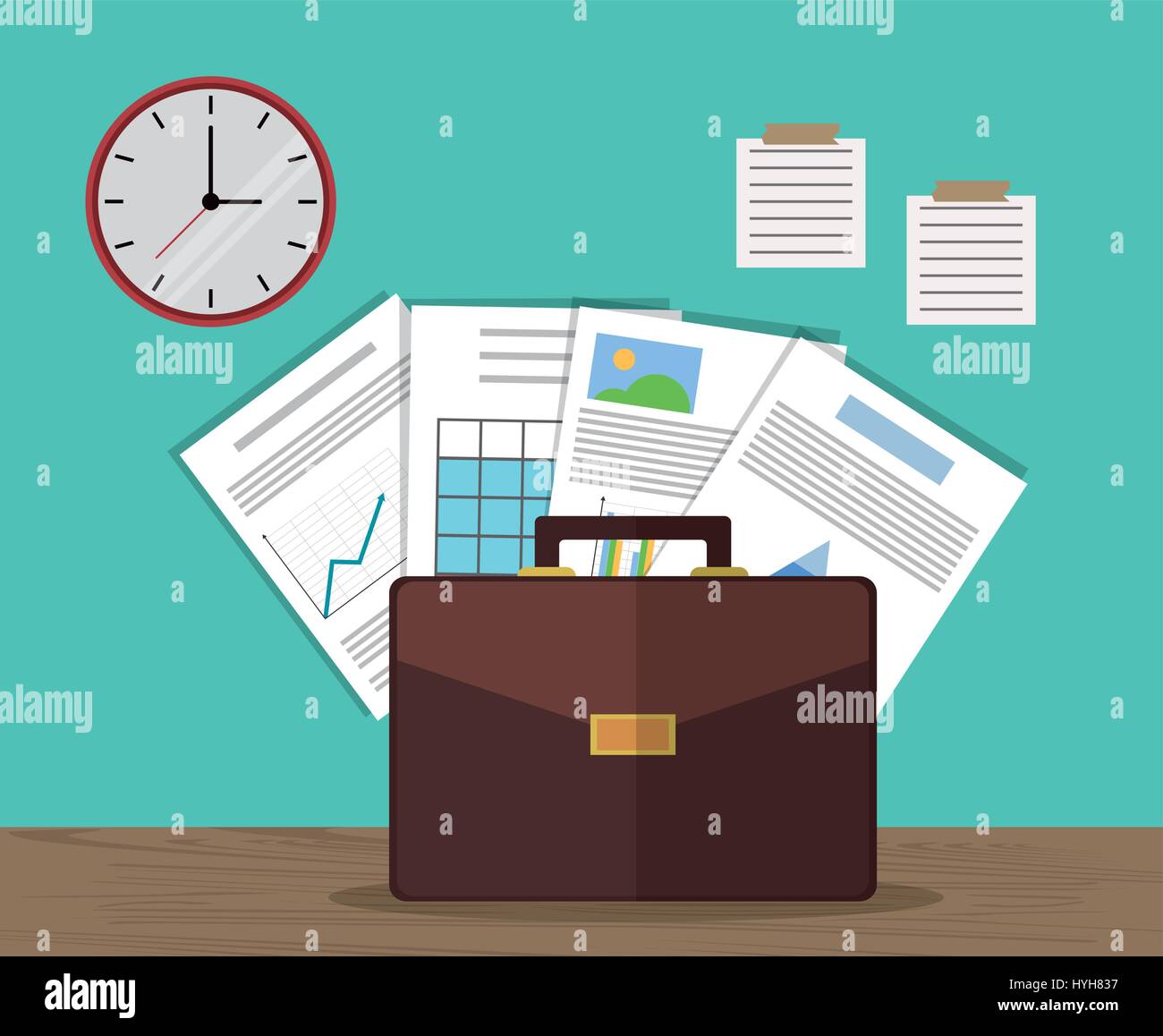 Work time design. Office icon. Colorful illustration Stock Vector Image ...