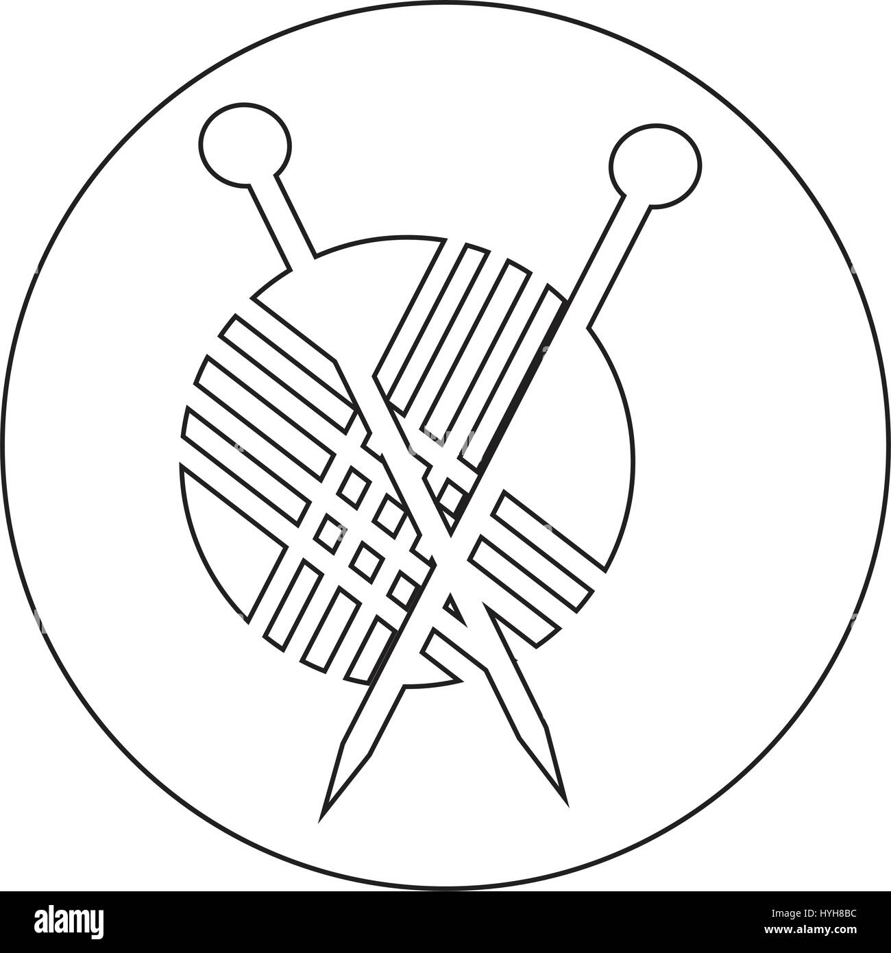 Knitting symbol Black and White Stock Photos & Images - Alamy