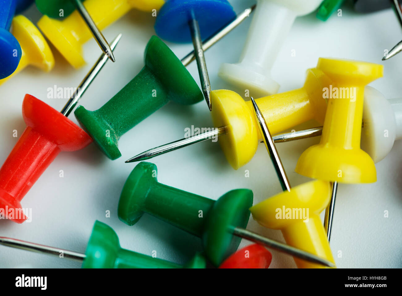 isolated on white, push pins, stationery Stock Photo - Alamy